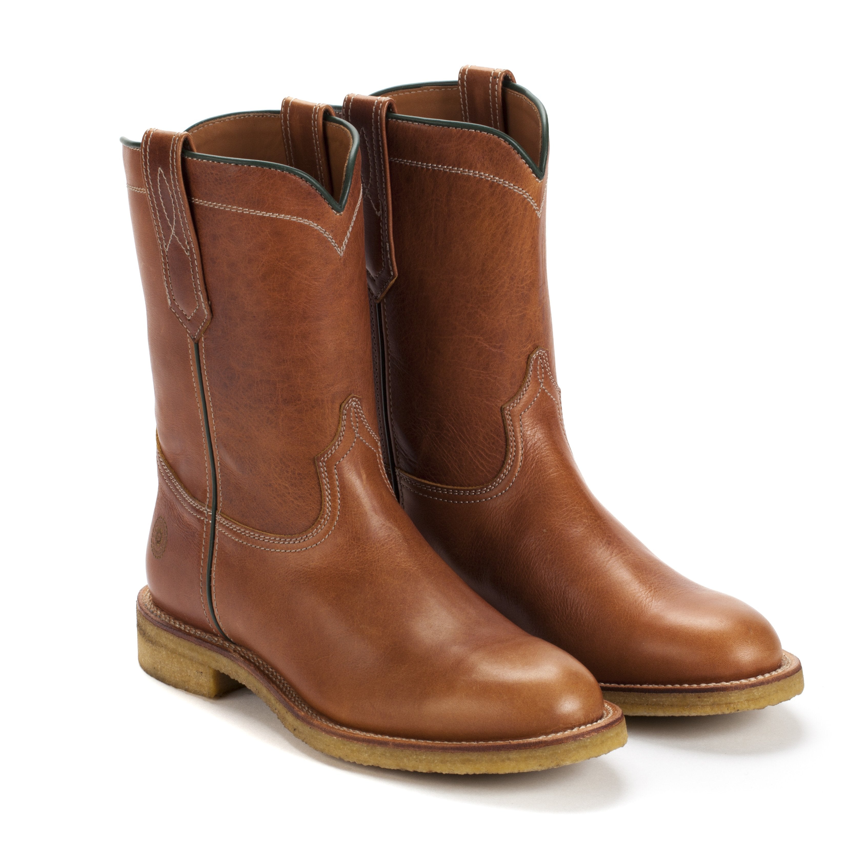 Mens Calhoun Cognac Handmade Western Work Boots - Ranch Road Boots™